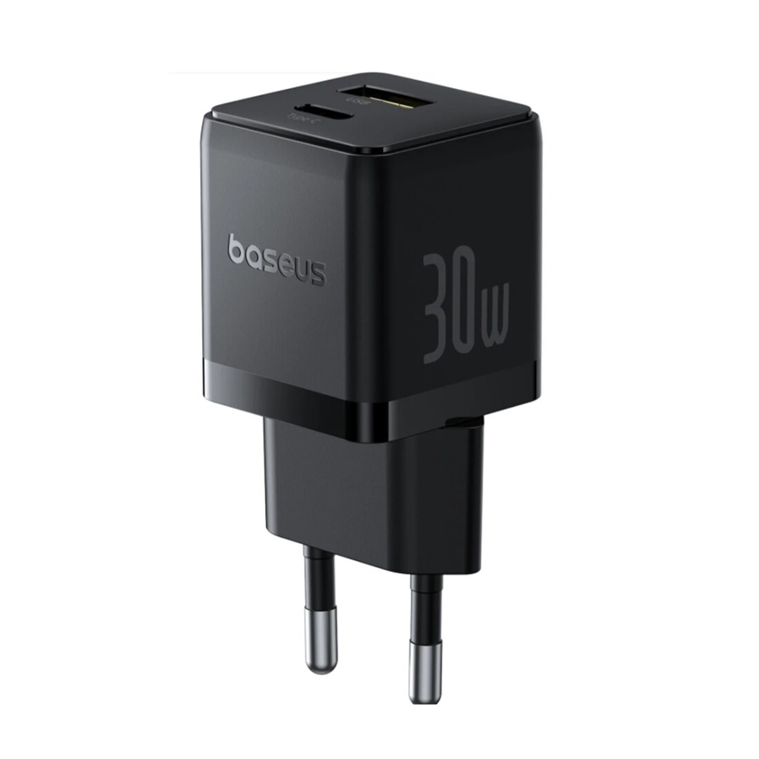 Сетевое зарядное устройство Fast Charger C+U 30 EU with Cable USB-C to USB-C 60W 1m Cluster Black (P1011160A113-01)