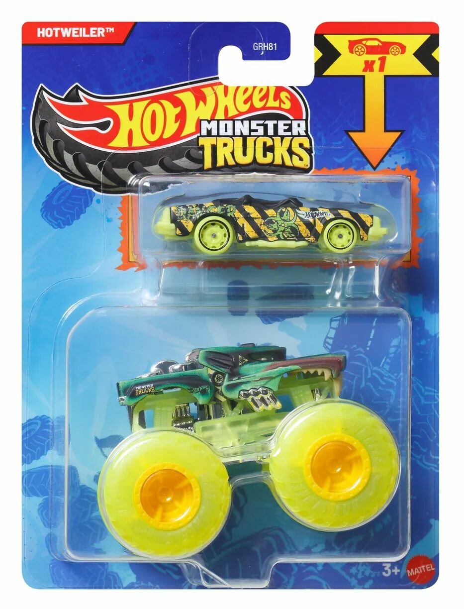 Машинка Hot Wheels Monster Truck плюс машинка Hotweiler JCG33