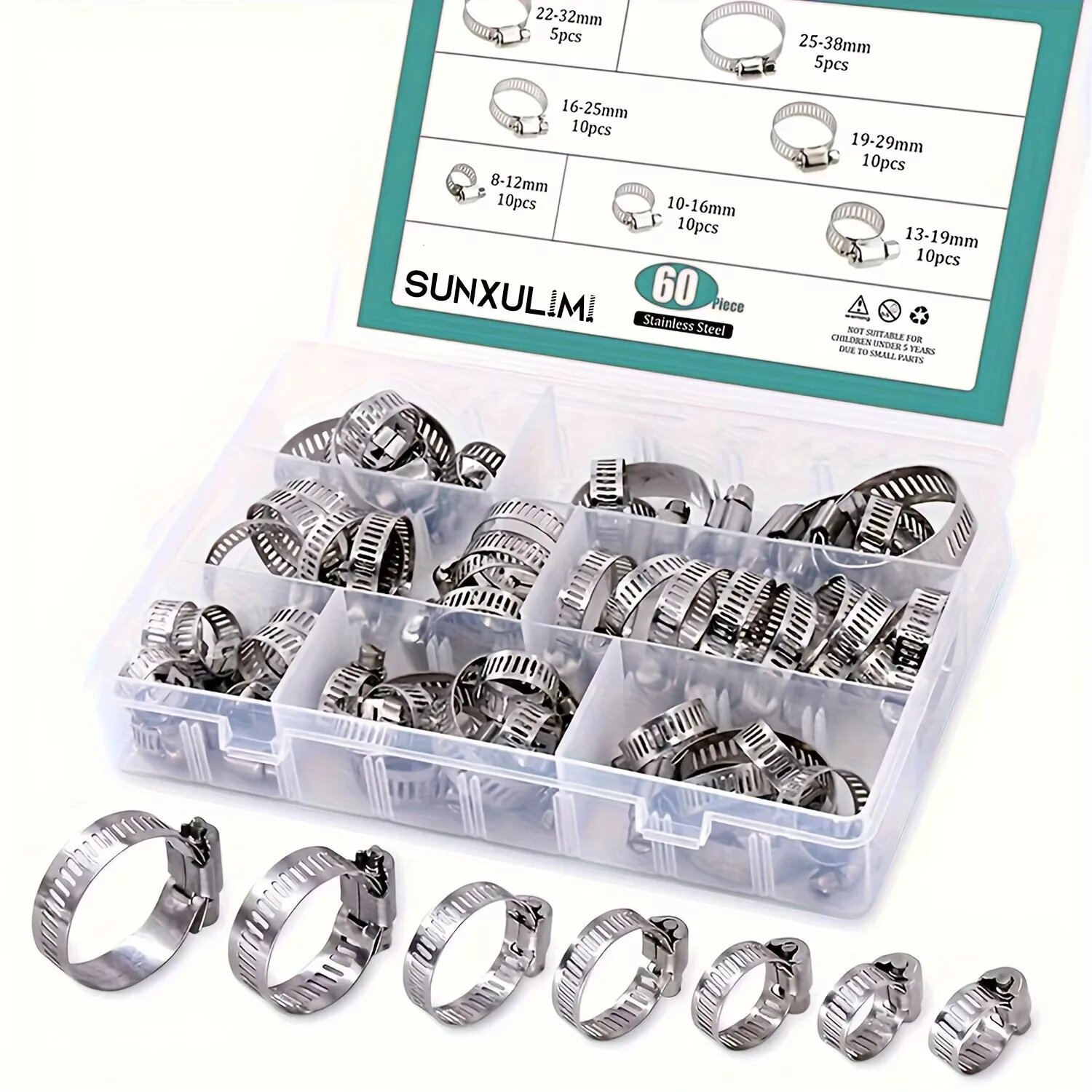 Хомуты из нержавеющей стали 8-38 мм