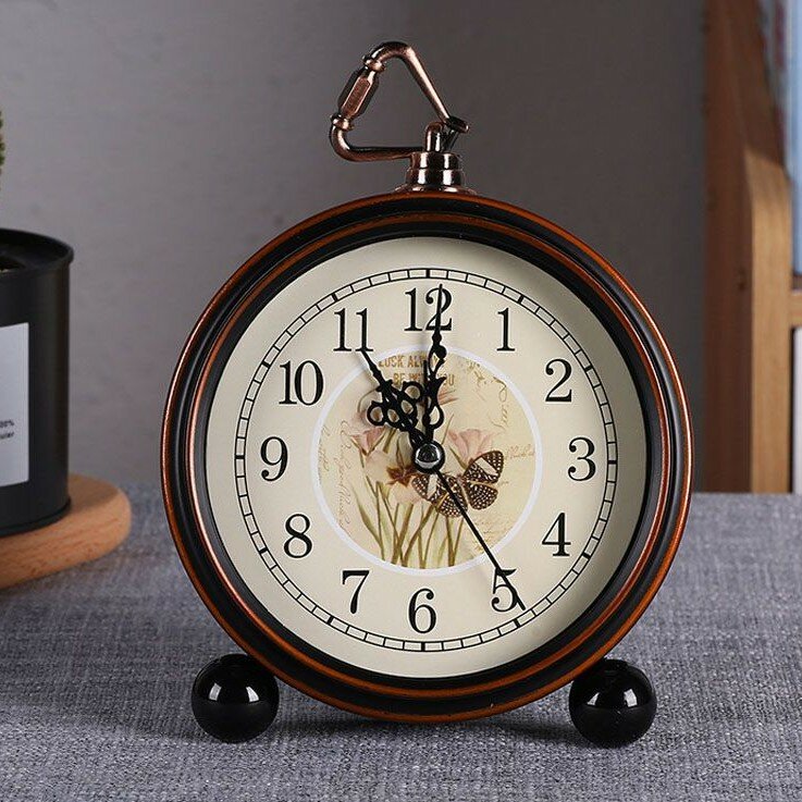 Ретро-будильник, настольный декоративный часы, бесшумные часы для пожилых людей, часы для спальни, маятниковые часы.