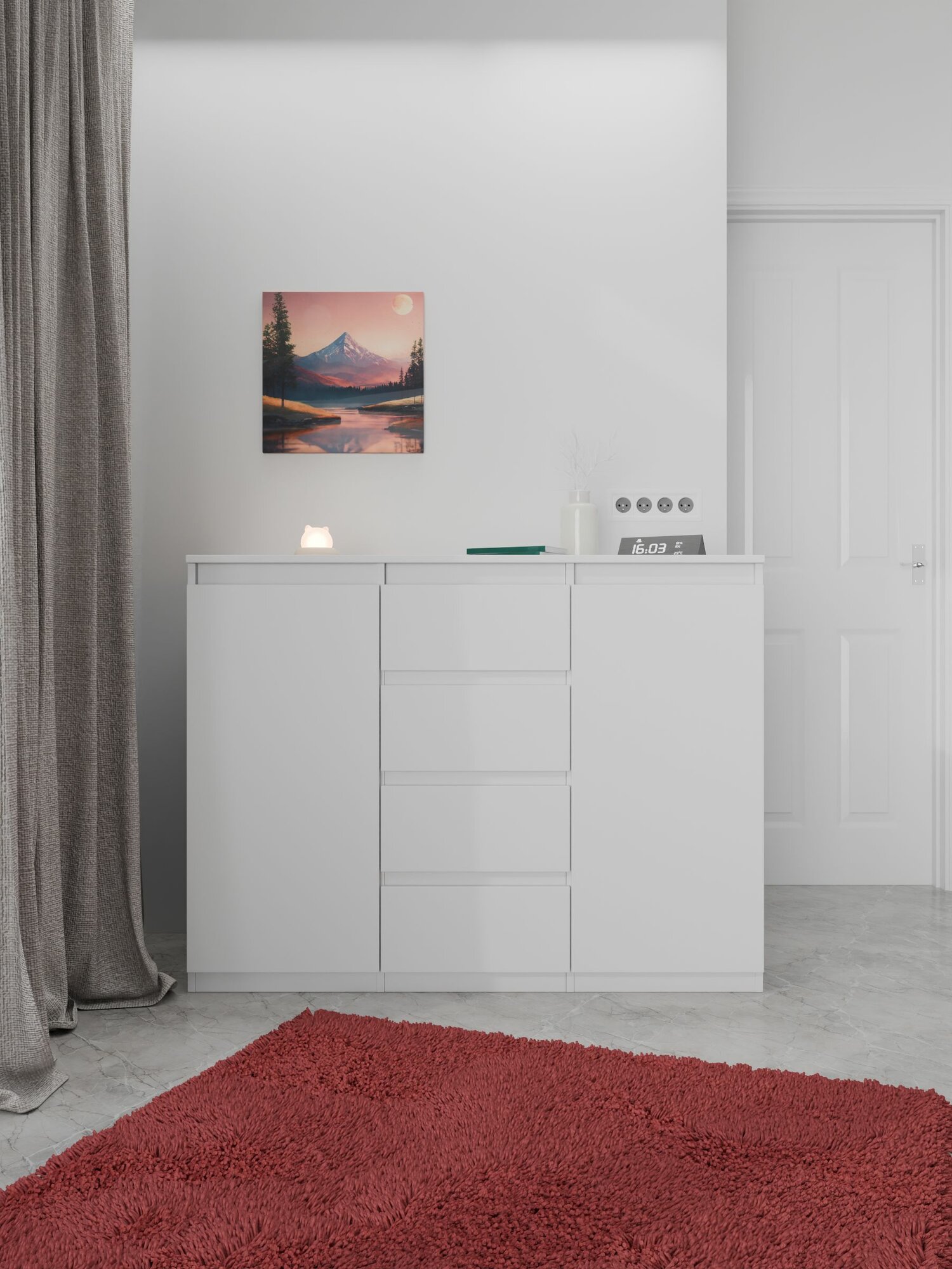 Комод для белья и одежды тоскана, 120х91х50.4 см, белый