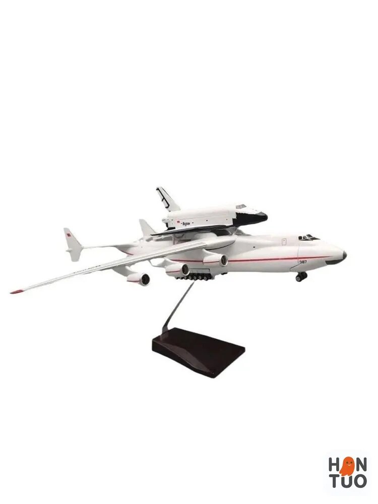 1:200 Scale Soviet Aircraft Buran Model, Red/White/Black, Plastic/Metal Alloy, from HON TUO