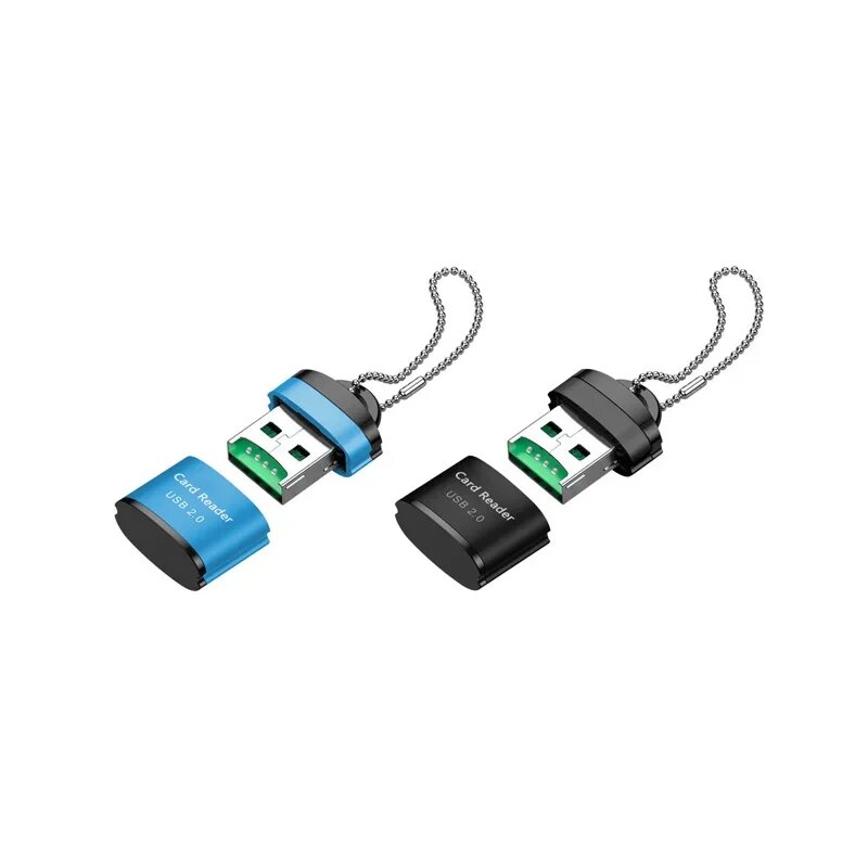 USB 2.0 Card Reader Blue-Black для телефона и ноутбука