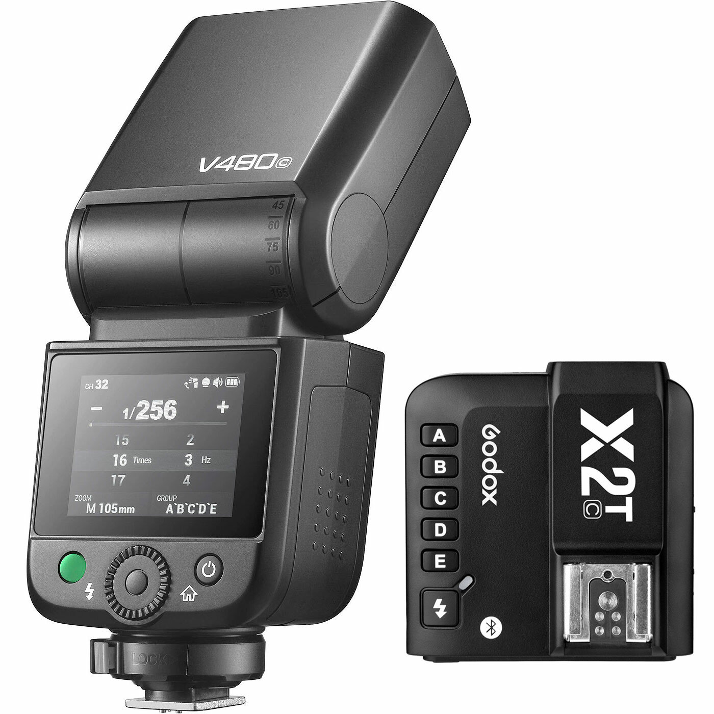 Вспышка накамерная Godox V480C TTL + синхр X2TC TTL для Canon