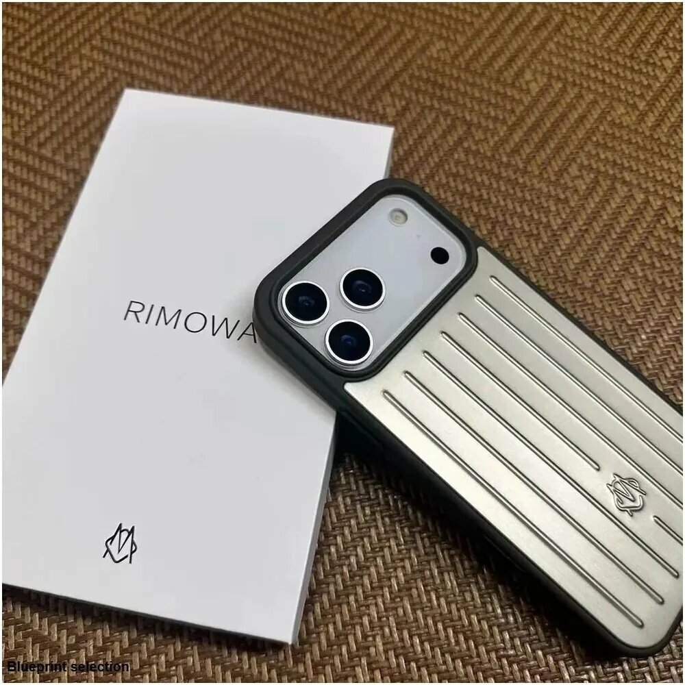 Чехол для смартфона Apple, RIMOWA Чехол для смартфона совместим с iPhone 17 proMAX , серебристый алюминиево-магниевый сплав