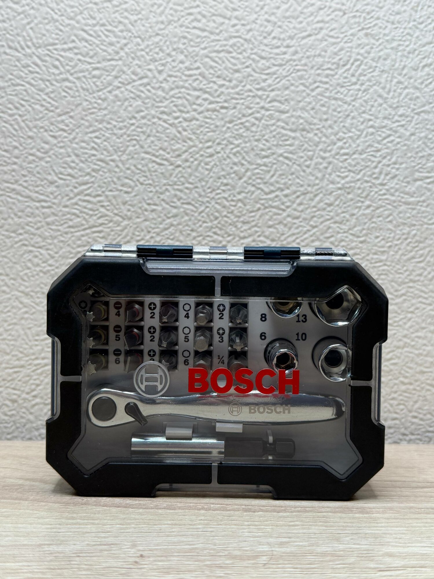 BOSCH, трещоточный ключ 26 предметов, набор отверток, насадки для электроинструмента, 2607017407