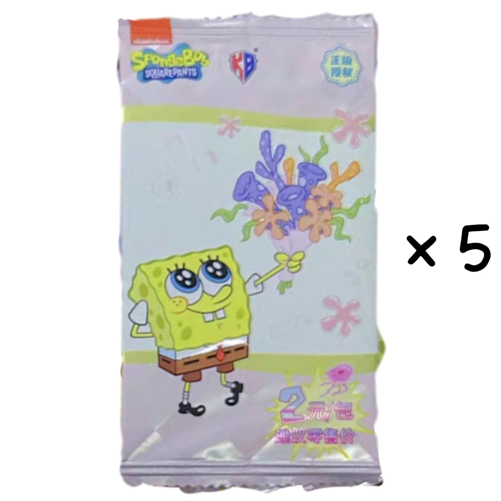 Спонж Боб: Коллекционная карта V2, Цвет 5bag (15cards) x 5