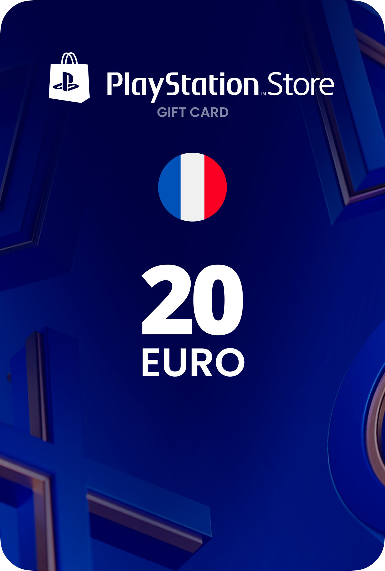 Карта пополнения Playstation Store Франция 20 EUR (Playstation; PS4, PS5, PS Vita; Регион активации Европа)