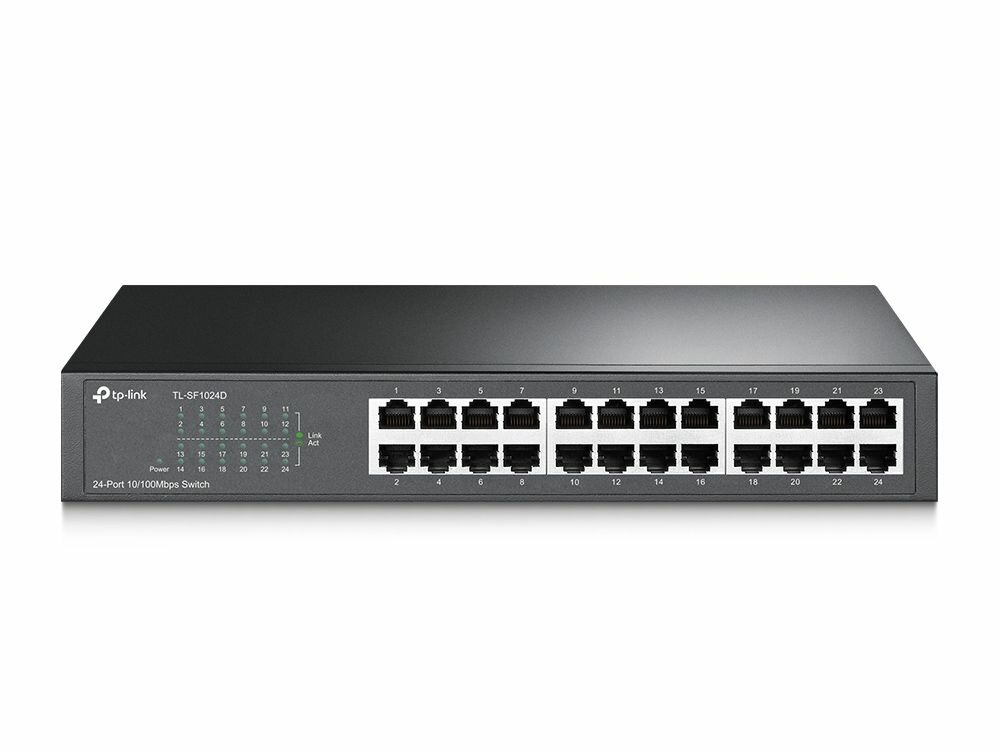 Коммутатор TP-LINK TL-SF1024D, 24-портовый, настольный, неуправляемый, черный