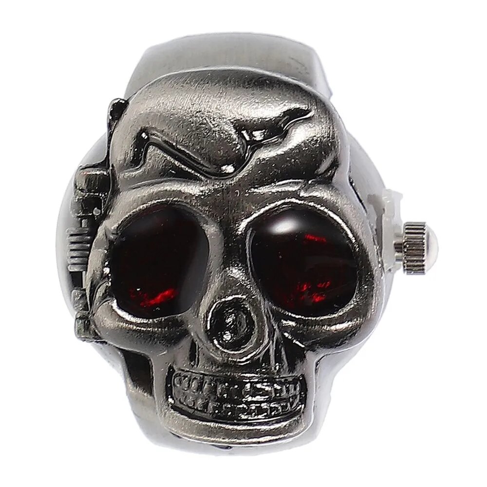 Часы-Кольцо, Круглый Циферблат, Черный, Из Сплава Цинка, 1 Шт