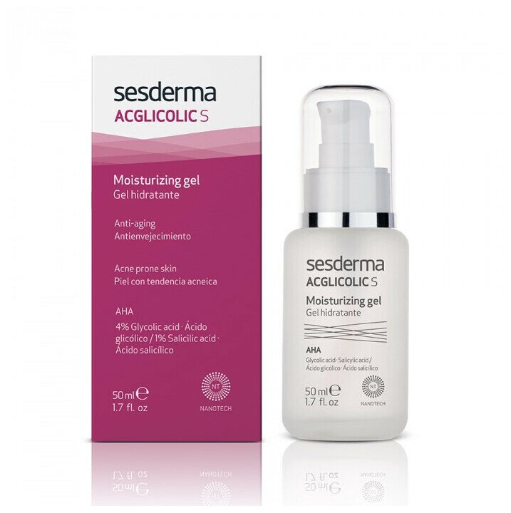 Sesderma ACGLICOLIC S Moisturizing gel - Гель увлажняющий с гликолевой и салициловой кислотой, 50 мл