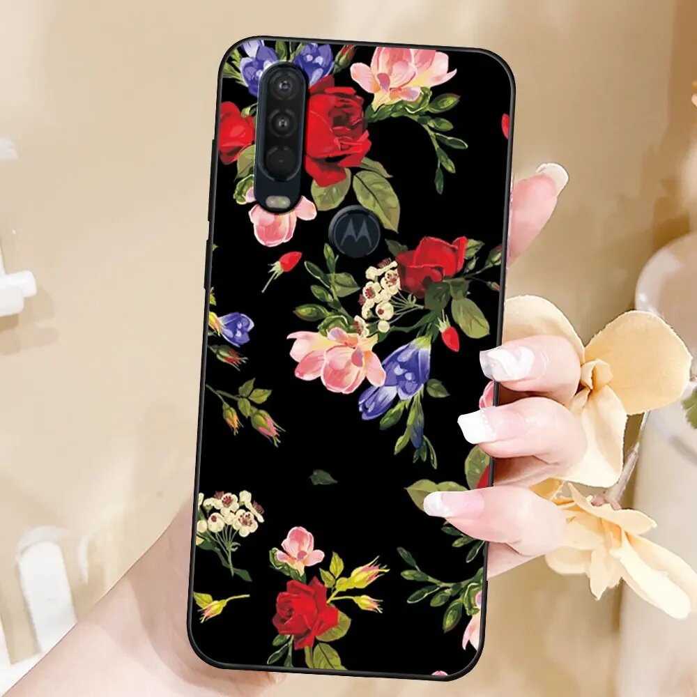 Чехол для Motorola Moto P40 Power, черный, силикон