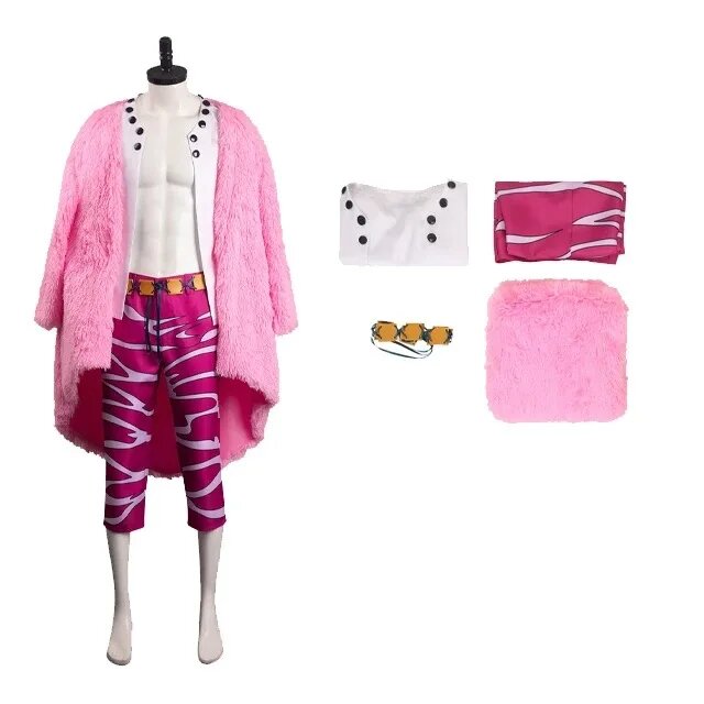 Мужской костюм Донкихота Дофламинго из аниме One Piece S, Set 1