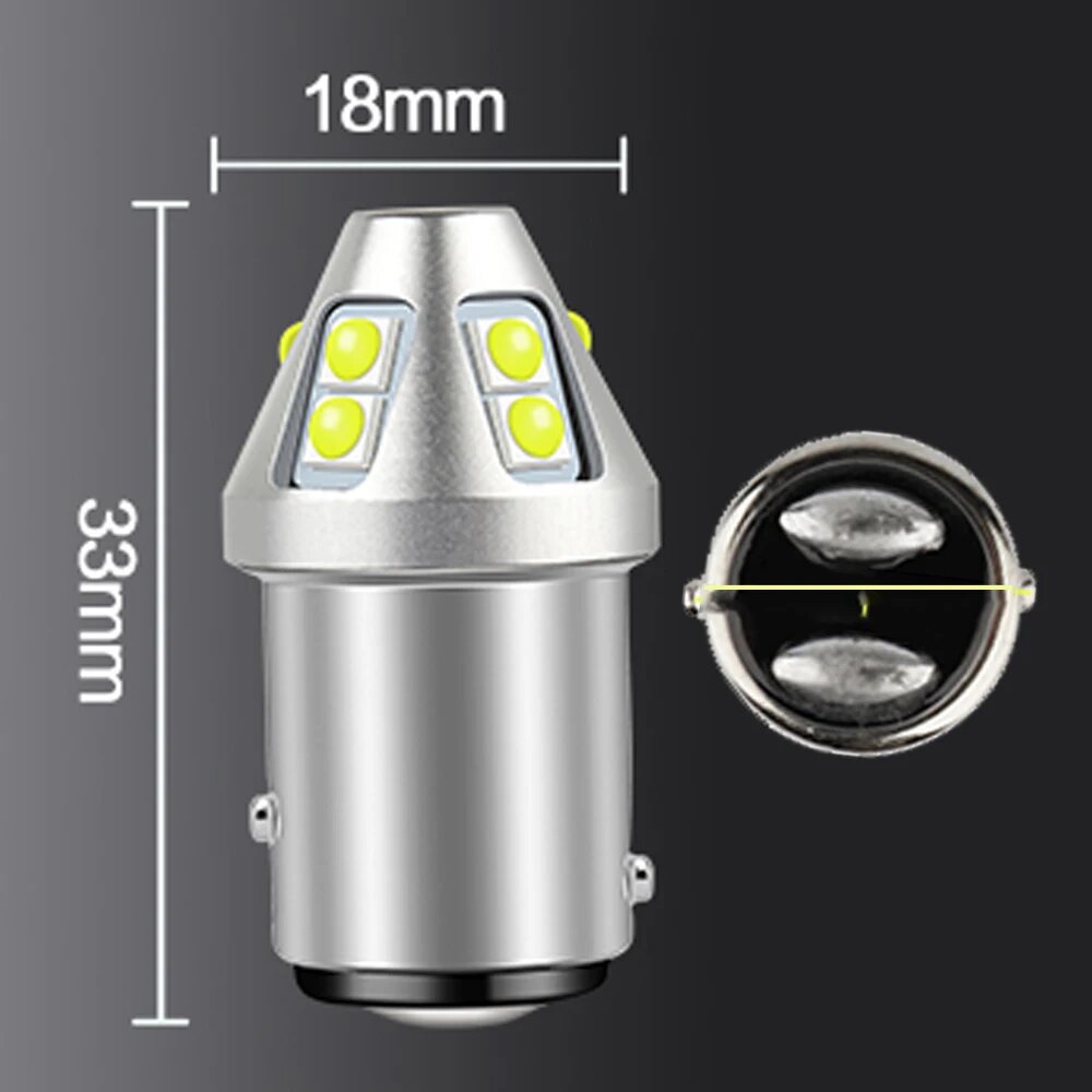 2x 1156 BA15S P21W PY21W BAU15S 1157 P21/5W BAY15D R5W R10W Светодиодные 1157 BAY15D P21-5W, White