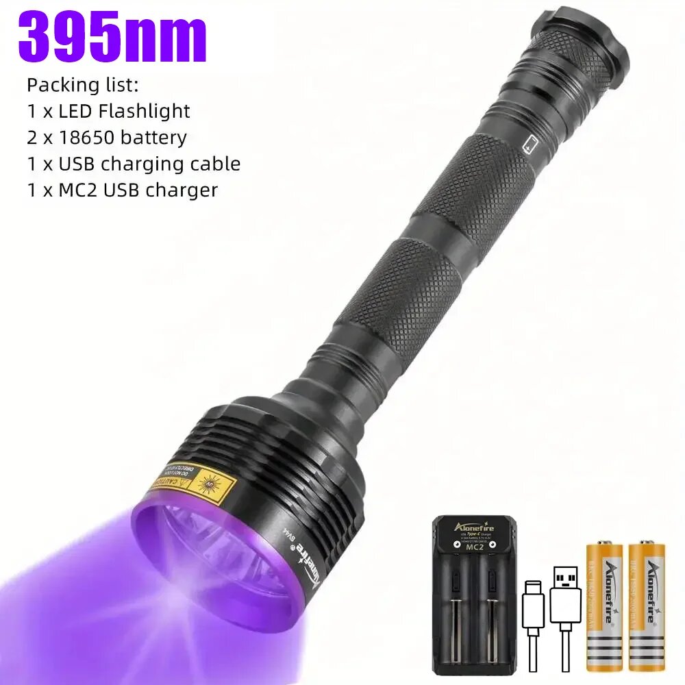 Мощный УФ-фонарь 4x365/395 Нм, 20 Вт, Для Проверки Денег, Анализа Камней, Удаления Пятен От 395nm