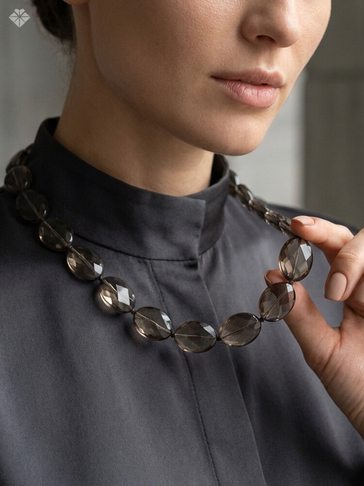 Бусы, раухтопаз