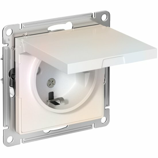 Розетка Systeme Electric (schneider Electric) SCHNEIDER ELECTRIC ATLASDESIGN 16А, IP20, механизм, жемчуг ATN000446