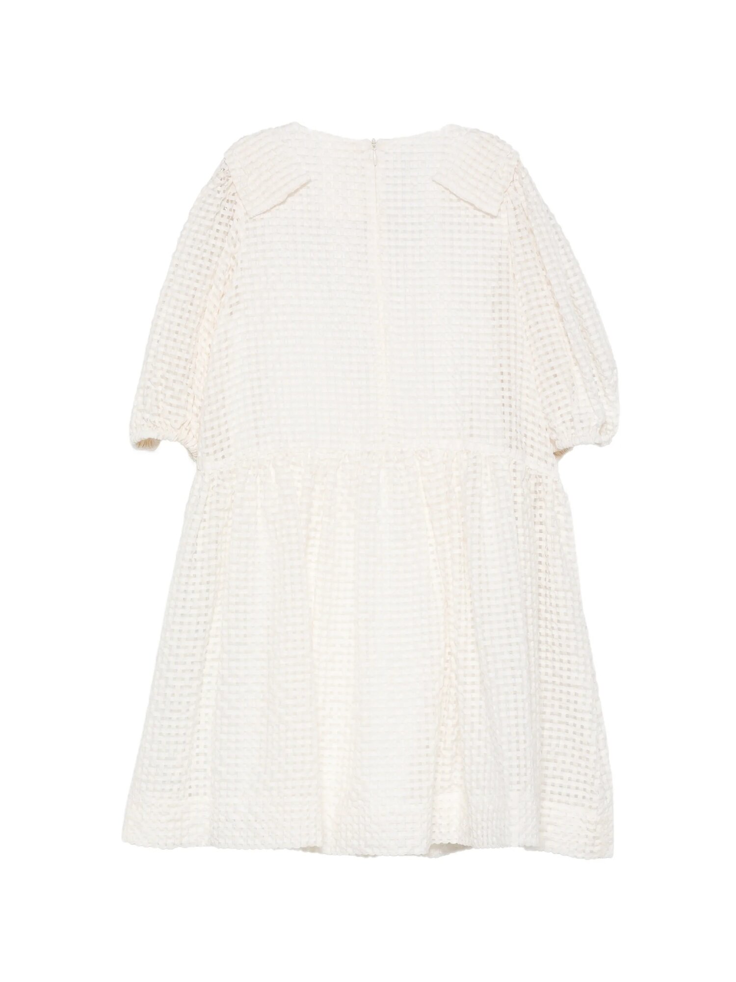 Платье Simonetta Collared puffed-sleeve dress, размер 10 лет, белый — фото 1