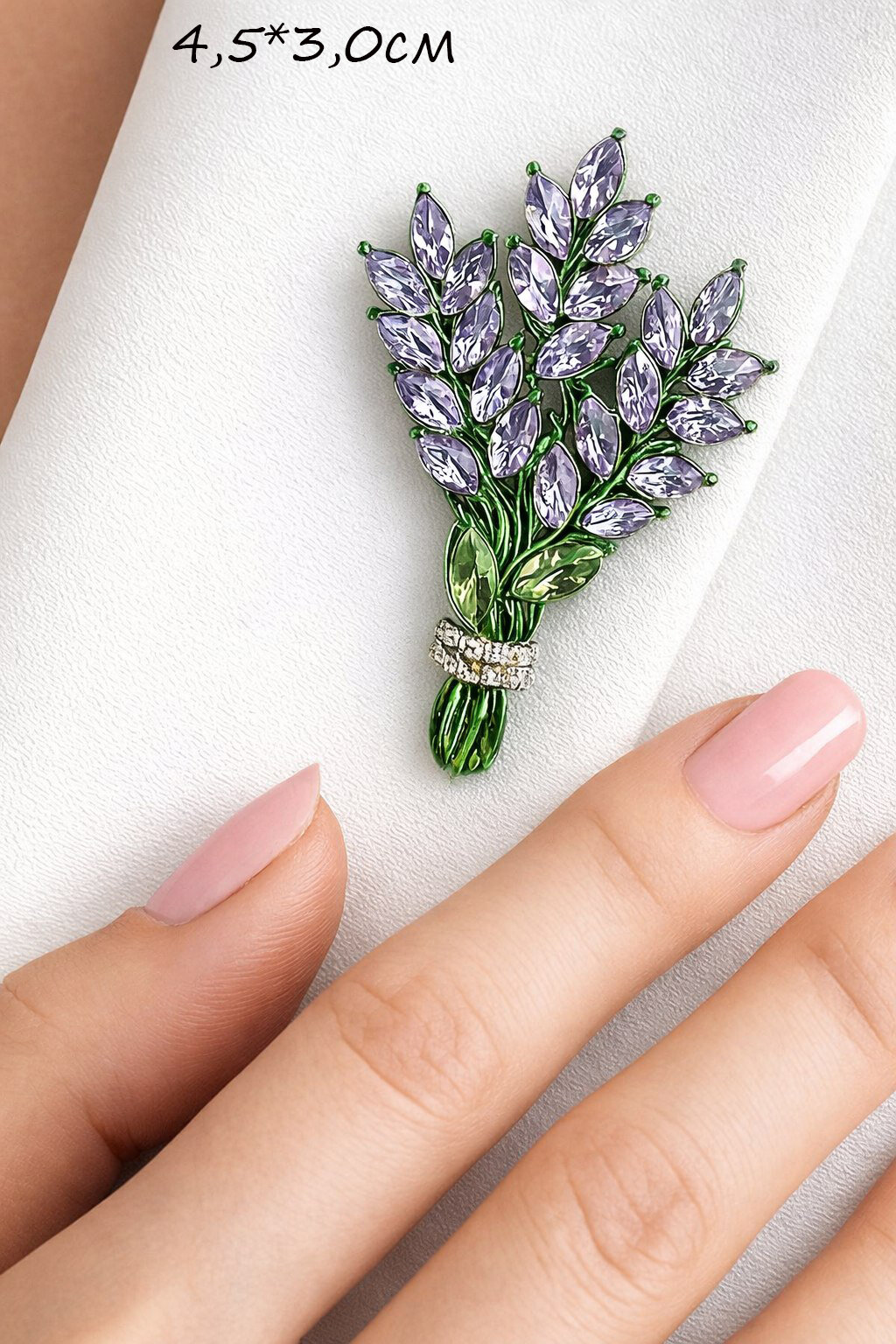 Брошь, стразы, кристалл, стекло