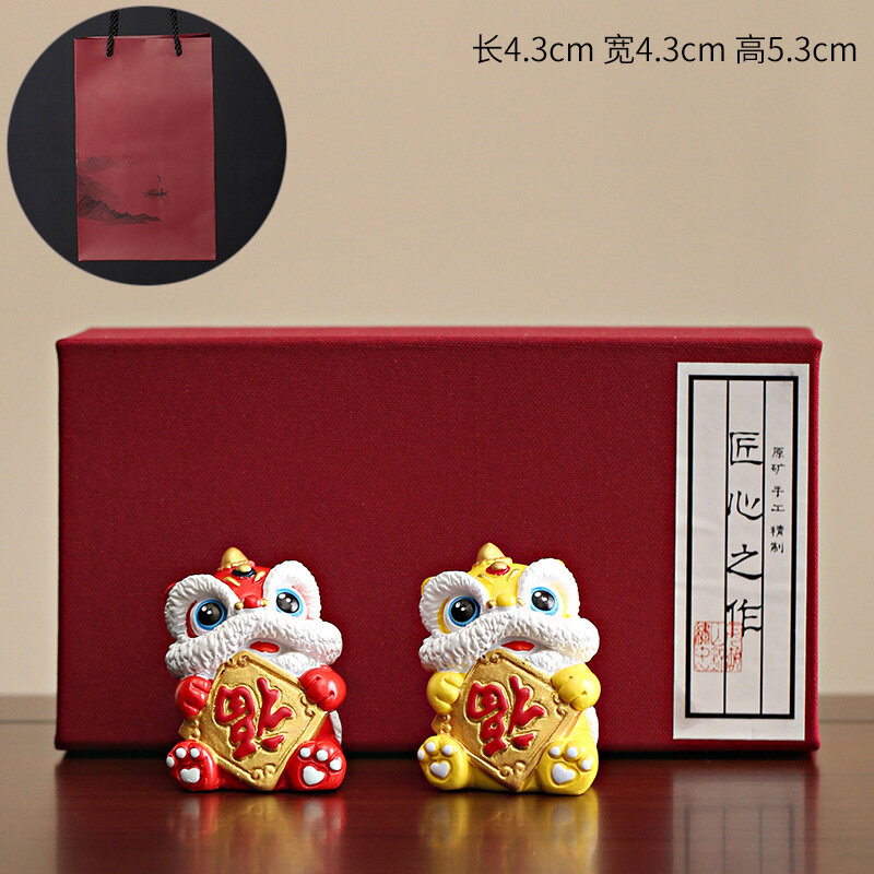 Модный китайский каменный лев для танца льва, креативное украшение, высококачественное декоративное изделие для чайного столика, подарок на день рождения.