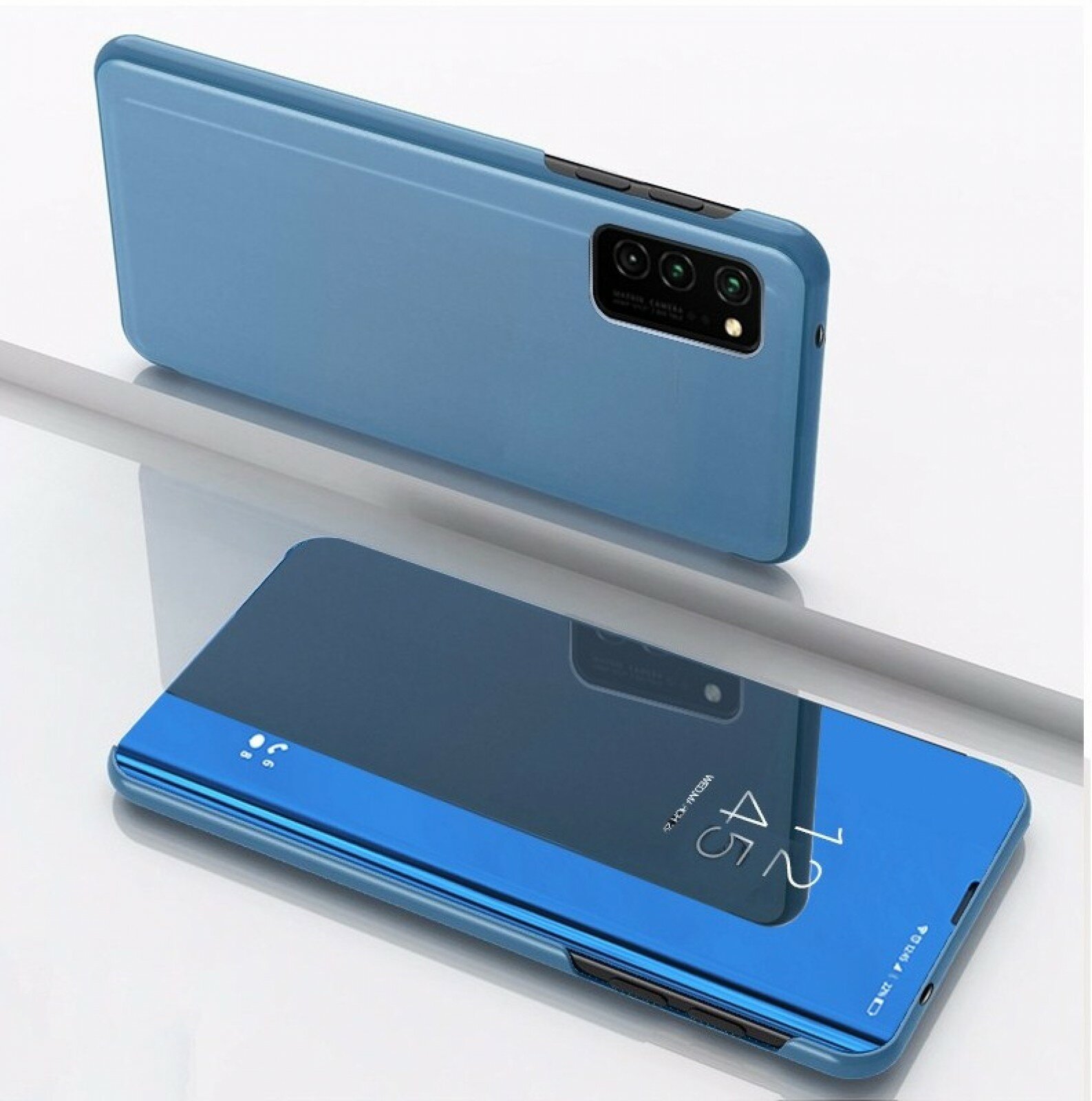 Чехол-книжка MyPads Clear View Cover для Samsung Galaxy A22 SM-A225F (2021) с полупрозрачной зеркальной крышкой