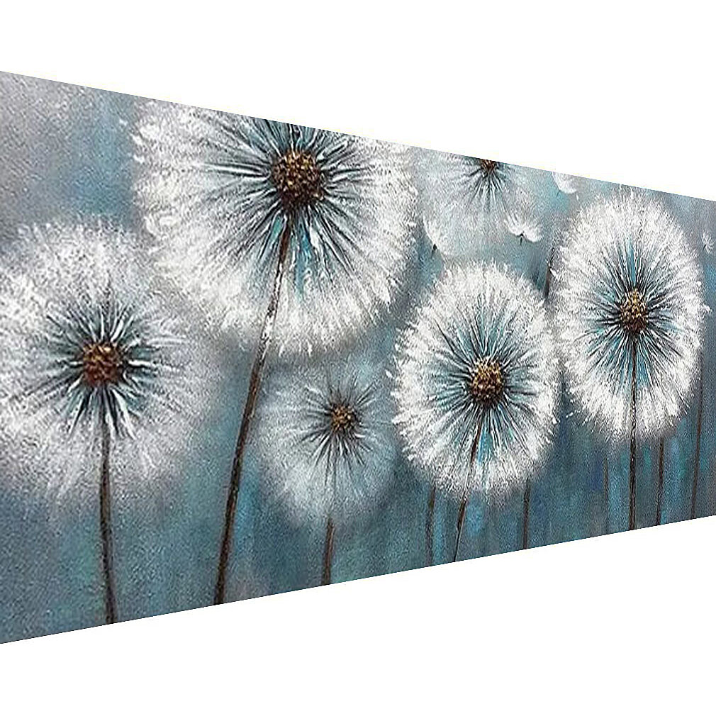 Картина с бриллиантами Одуванчик пейзаж Алмазная мозаика 140x50cm