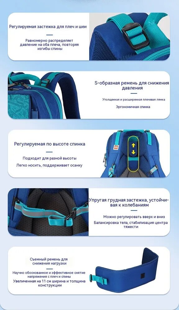 Рюкзак LEGO для школьников розово-фиолетовый, ортопедическая спинка, прочный, с продуманными отделениями — фото 1