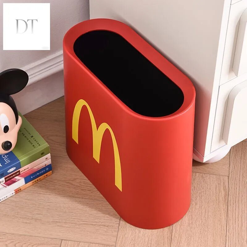 Мусорное ведро McDonald's 10 л красного цвета, пластик, 1 шт. Овальная форма
