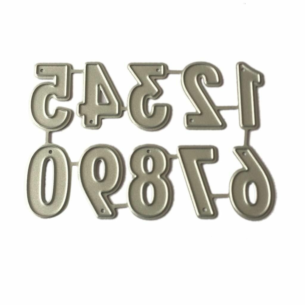 Набор металлических штампов для вырезания цифр, светло-зеленый