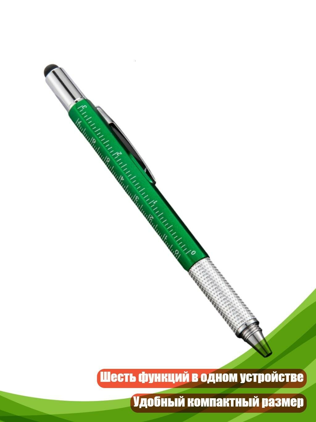 6-в-1 мультитул-ручка, Темно-зеленый