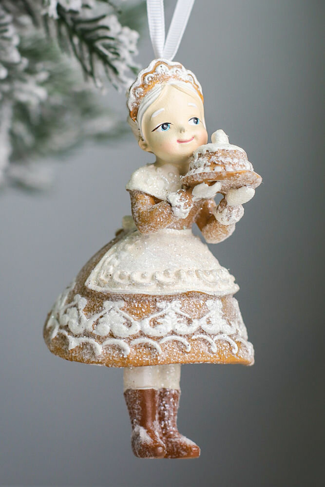 Ёлочная игрушка миссис пряничка, полистоун, 9х13 см, Кэминг (Kaemingk) 530740-2