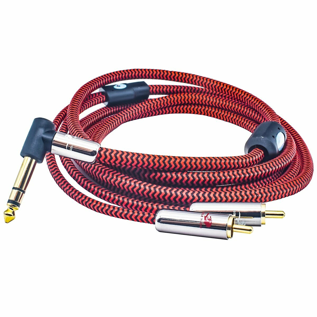 Угловой аудиокабель TRS стерео 6,35 мм на двойной RCA премиум-класса для микшерной консоли AMP, разъем 1/4 дюйма на 2 кабеля RCA OFC 1 м 2 м 3 м 5 м 8 м