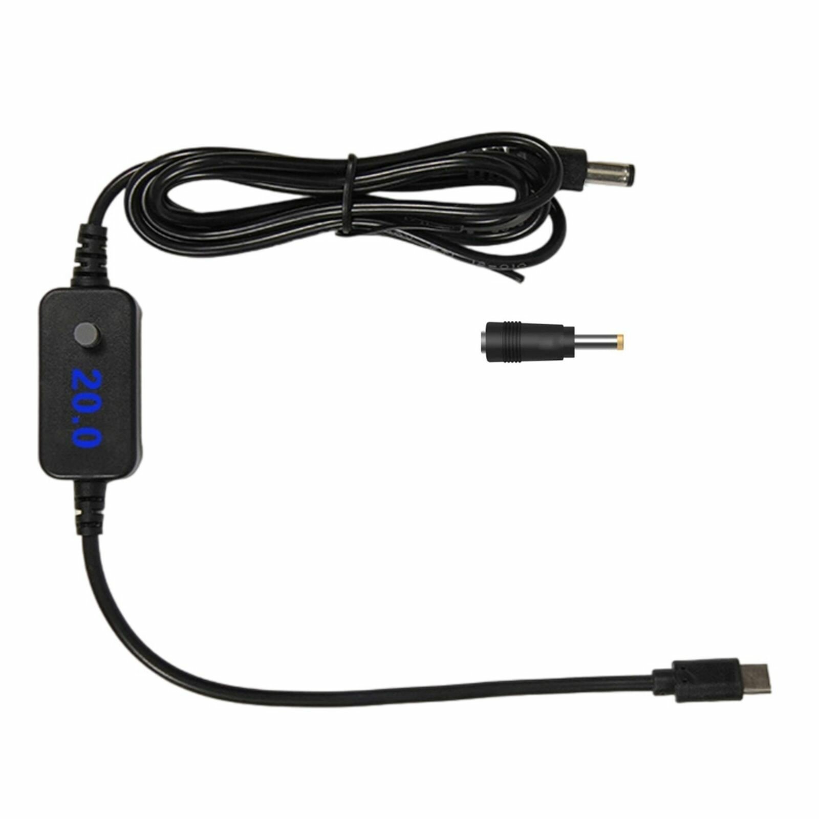 Кабель для зарядки USB C c DC5525 длинной 120 см c регулируемым выходом и сменным аккумулятором