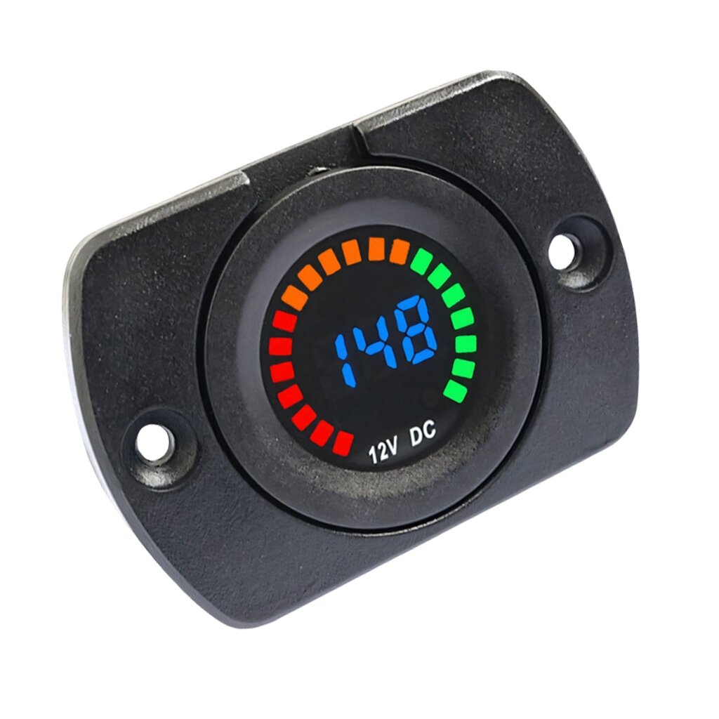 Универсальный измеритель напряжения на светодиодном цветном экране 12 В / 24 В для легковых и грузовых автомобилей без проблем с подключением и быстрой установкой