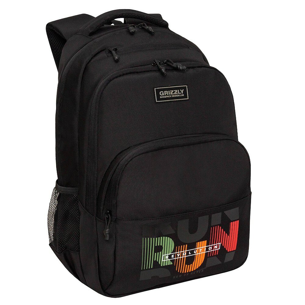 Рюкзак GRIZZLY "Run" (RU-530-6) 45*32*23см, цвет черный, анатомическая спинка