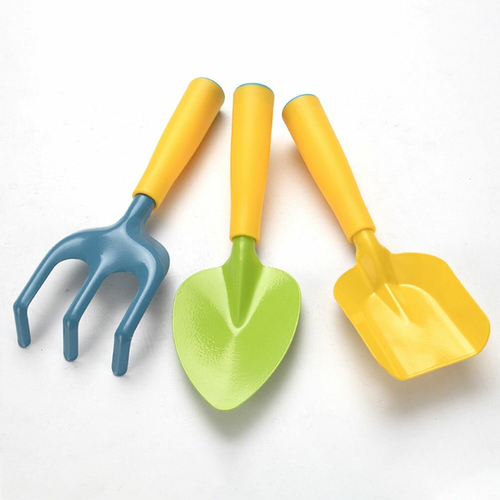 Набор детских садовых инструментов из прочного пластика для игры на пляже, 3 предмета