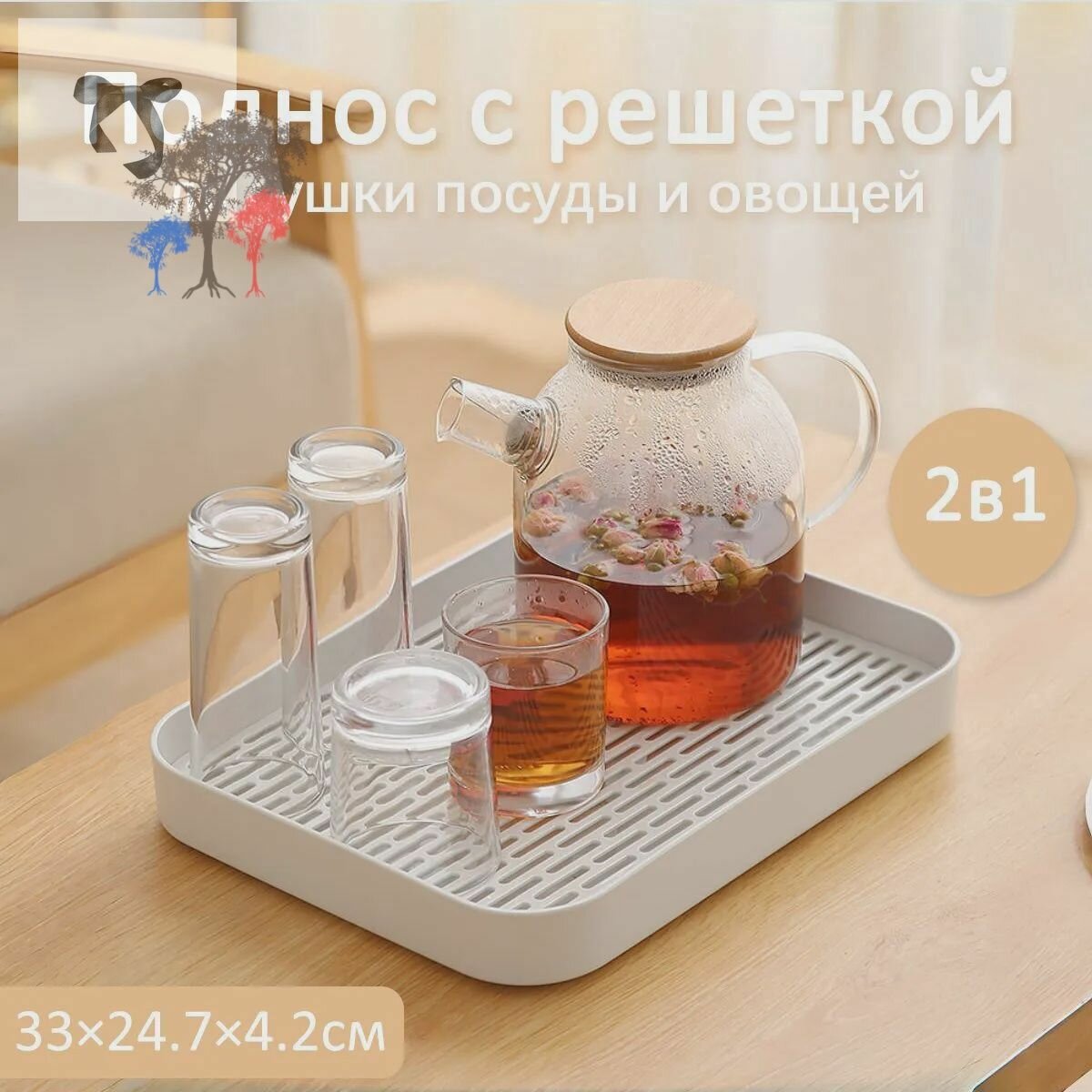 Поддон для сушилки посуды, 33 см х 24.5 см х 4 см поддон для сушки посуды лоток для посуды сушка для посуды