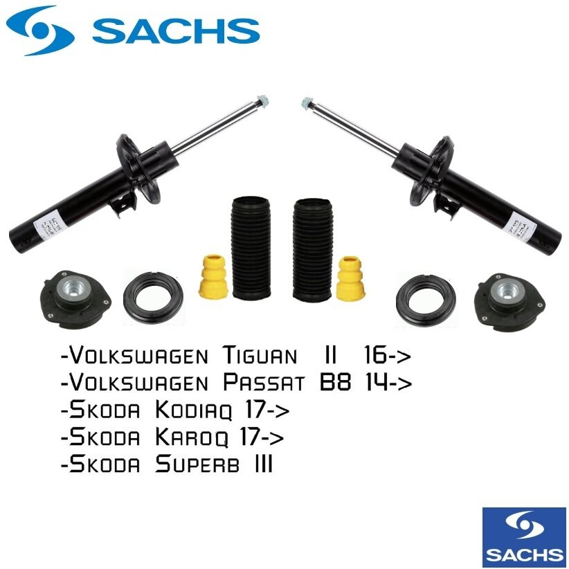 Передние амортизаторы SACHS (D 55mm) Volkswagen Tiguan II, Passat B8, Golf 7, Touran, Skoda Kodiaq, Karoq, Superb III, A3