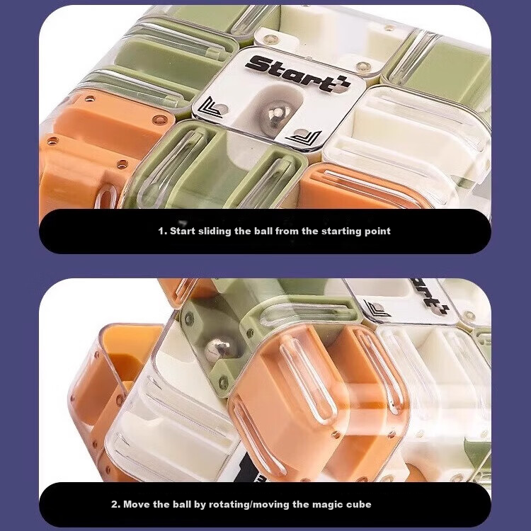 Трехслойная игра с шариком-лабиринтом для детей 3-6 лет Обучающий подарок с баланс-шариком Цвет：Лабиринт Рубика [3x3]