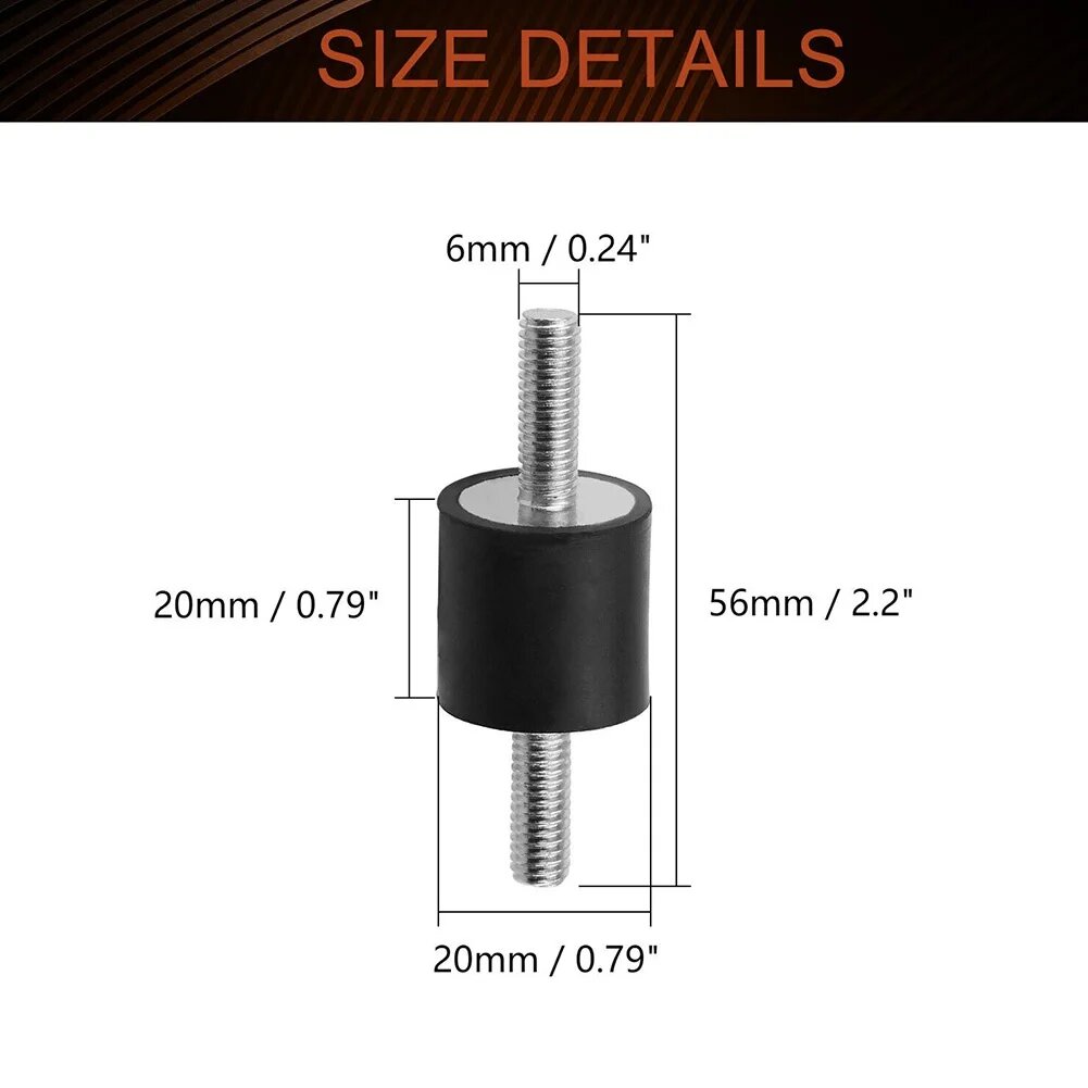 Амортизатор резиновый M6x18mm 20x20mm