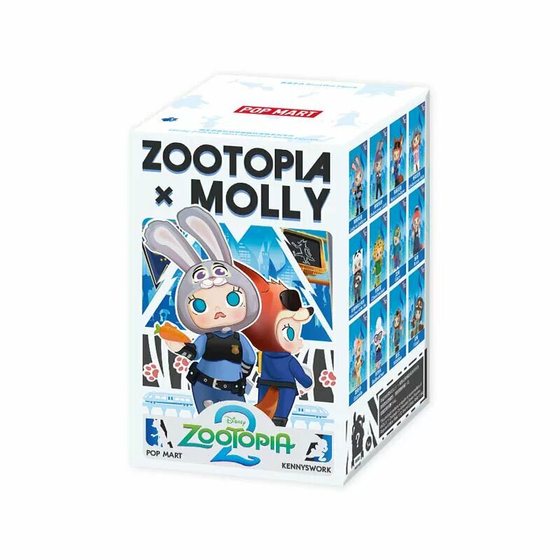 POP MART MOLLY × Zootopia Серия Сборная Слепая Коробка Фигурка - Одна Нераспечатанная для Коллекционеров