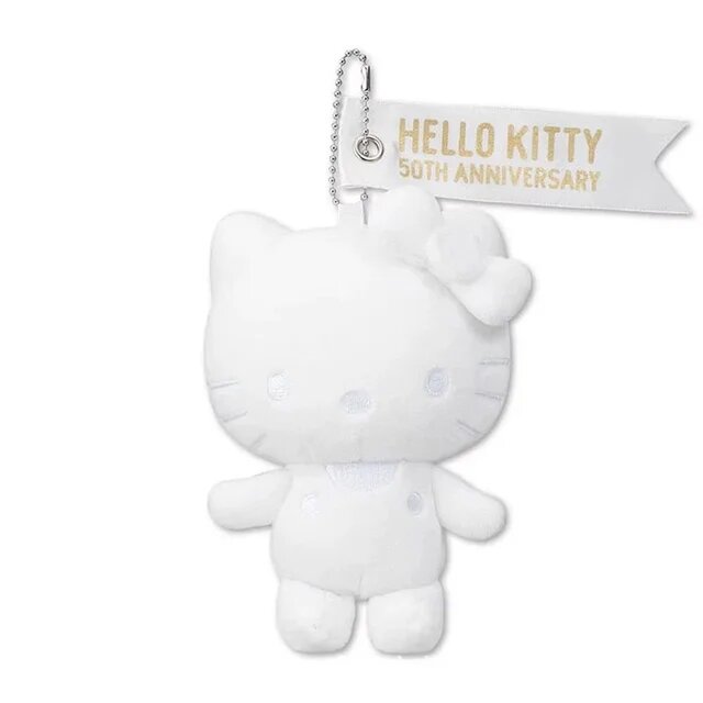 MINISO Новый очаровательный кулон Hello Kitty в черно-белом цвете, выпущенный ограниченным тиражом к 50-летию бренда, для девочек, а также брелок в виде плюшевой куклы KT в форме сердца,