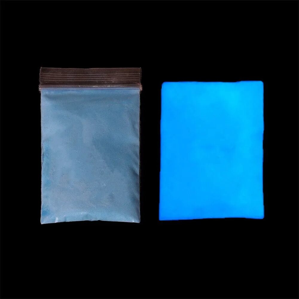 Люминофор порошок светящиеся в темноте светящийся 10 гр, цвет голубой