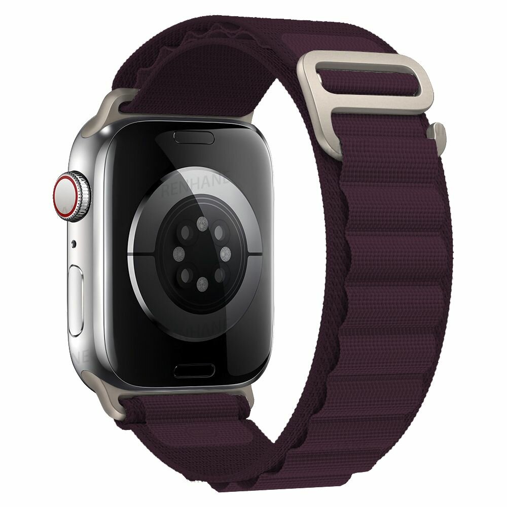 Тканевый ремешок для смарт-часов Apple Watch Series 1-10 и SE 38mm , 40mm , 41mm / Нейлоновый браслет Альпийская петля ремень для умных часов Эпл Вотч 38-41mm Series 1-10 SE