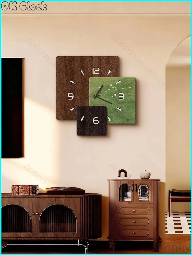 Настенные часы OK Clock 50 см x 50 см Кварцевые часы в стиле Hi-Tech, Кантри, Модерн