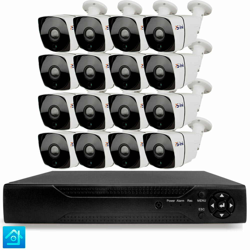 Комплект видеонаблюдения AHD 8Мп Ps-Link KIT-C816HD 16 камер смешанных, регистратор 16 каналов, H.265, ночная съемка