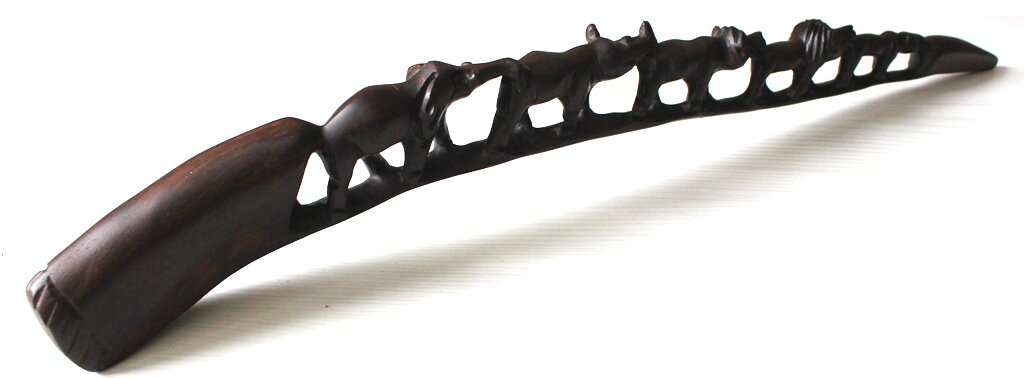 Африканская Статуэтка "Мост слоников" из дерева Ироко 40 см.