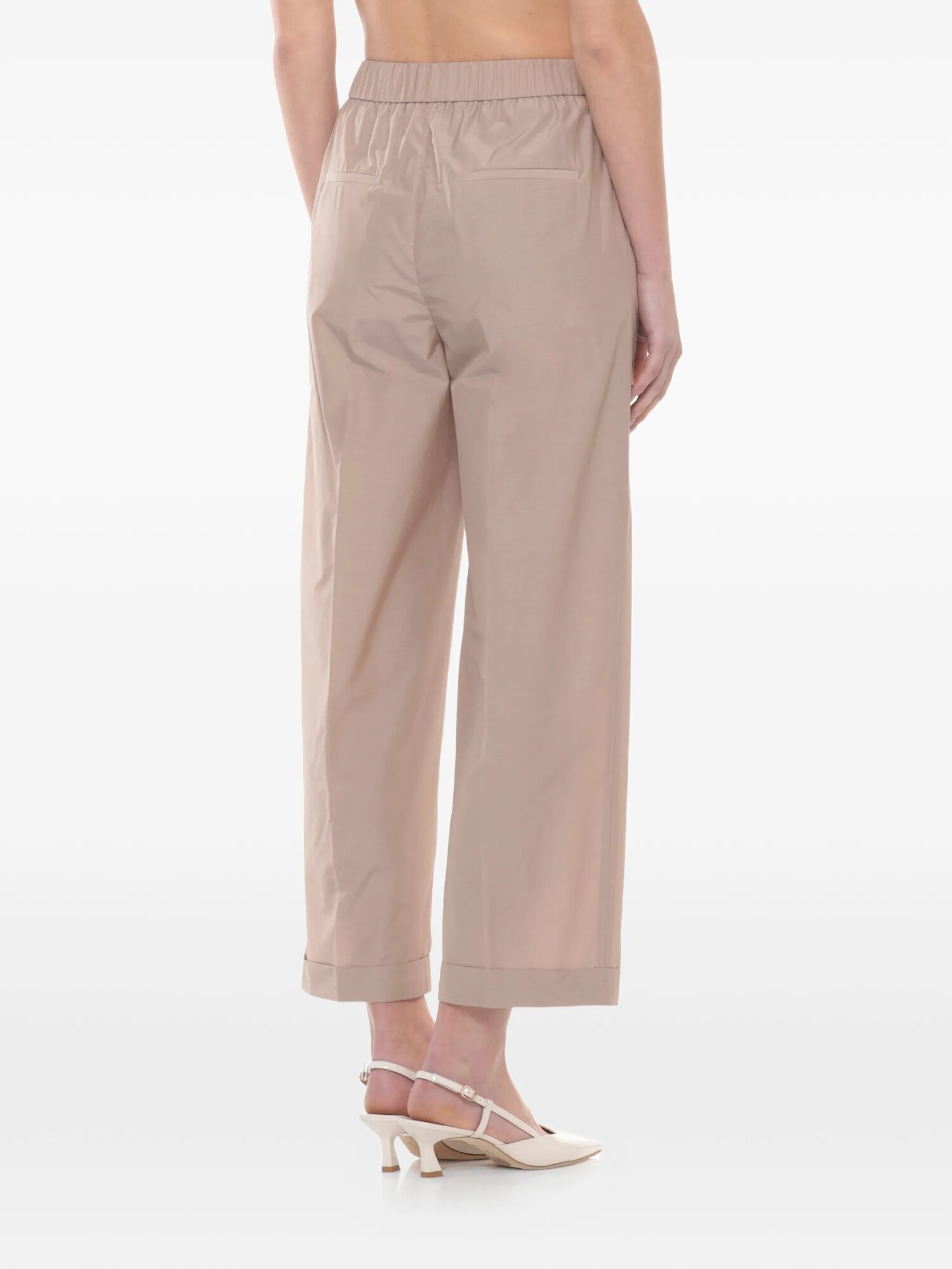 Брюки PESERICO Elasticated-waist cropped trousers, размер 42, разноцветный — фото 1