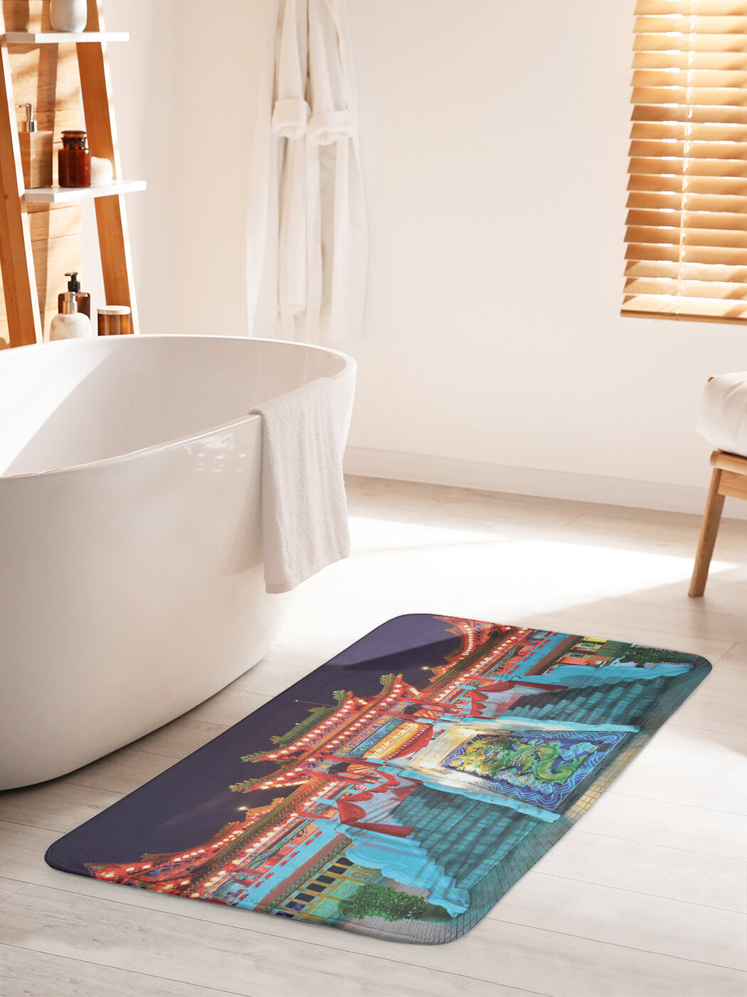 Коврик для ванной комнаты и туалета противоскользящий "Китайский декор" 60х100 см, JoyArty