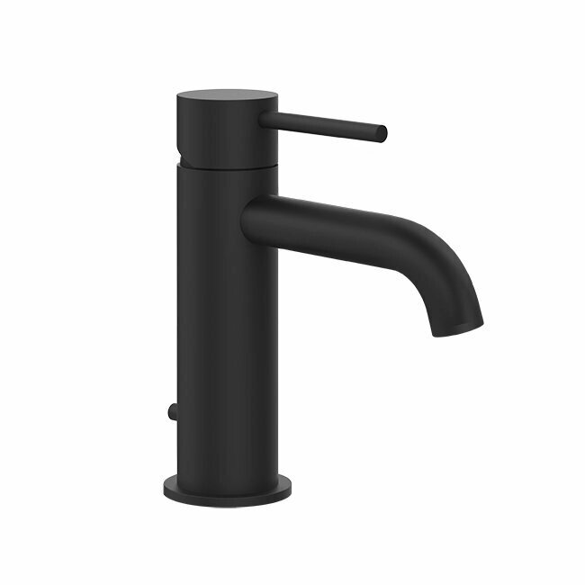 Смеситель Gessi Gessi316 - Flessa 54001#299 для раковины на 1 отв. с донным клапаном, излив 12.3 см, цвет Black XL